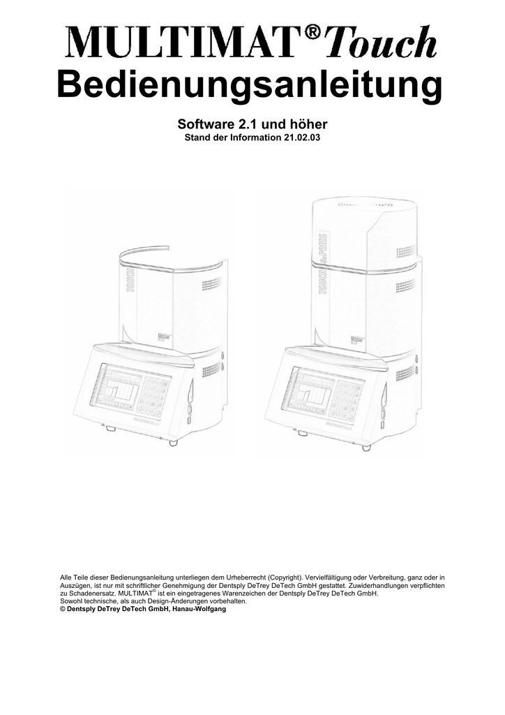 Multimat Touch&Press Gebrauchsanweisung | Manualzz