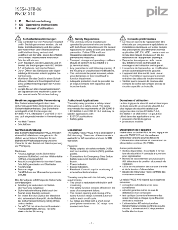 Safety Relay PNOZ X10 Operating Instructions | Manualzz