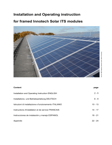 Innotech Solar ITS Modules Installation and Operating Instruction ...