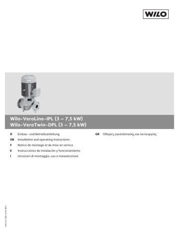 Wilo VeroTwin-DPL Installation And Operating Instructions Manual | Manualzz