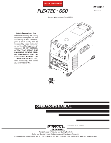 Welding System Flextec 650 Operator's Manual | Manualzz