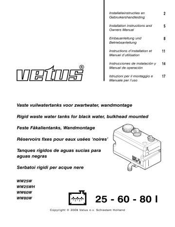 Vetus Bulkhead mounted tank type WW Guide d'installation | Manualzz