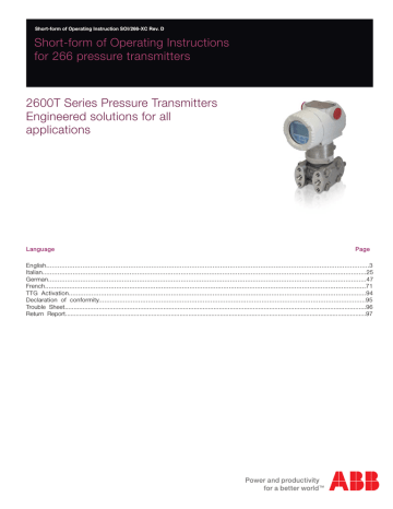 ABB 266D-Serie Operation Manual | Manualzz