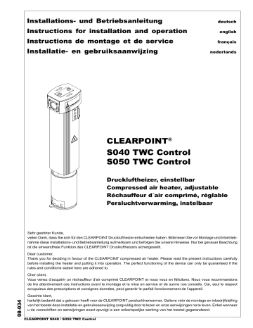 CLEARPOINT S040 TWC Control, S050 TWC Control Instructions | Manualzz