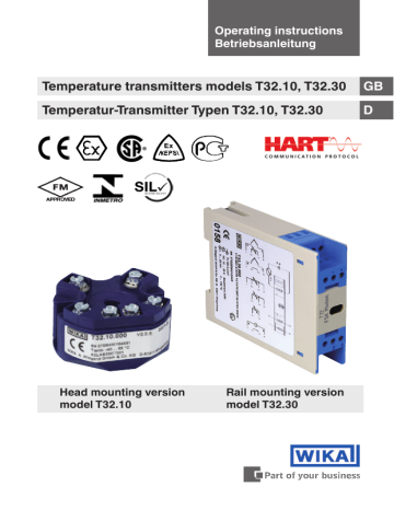 Temperature Transmitter T32 T32.10, T32 T32.30 Operating Instructions | Manualzz