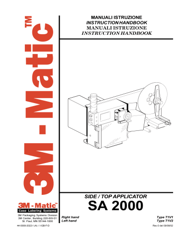 3M-Matic™ SA2000 T1V1 and SA2000 T1V2 Label Applicator Instruction ...
