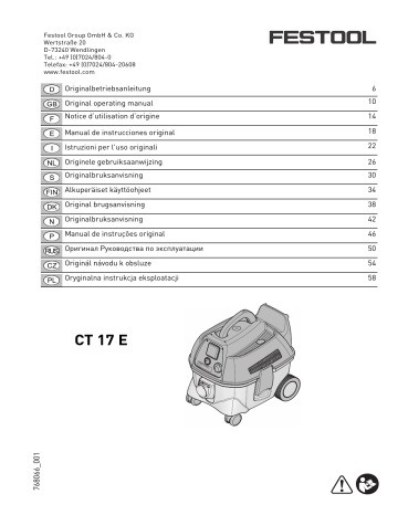 Dust Extractor CT 17 E Original operating manual | Manualzz