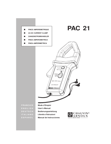 CHAUVIN ARNOUX PAC 22 User manual | Manualzz