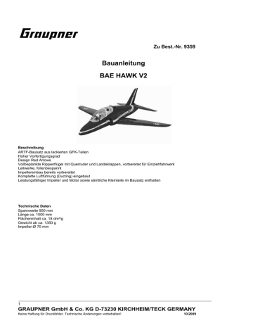 Graupner BAE Hawk V2 Bauanleitung | Manualzz