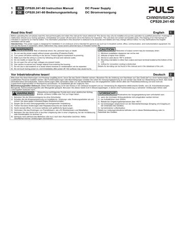 CPS20 241-60 Instruction Manual | Manualzz