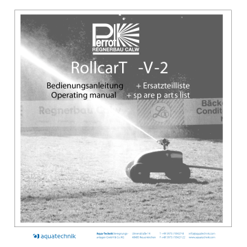Perrot RollcarT-V-2 Operating Manual / Spare Parts List | Manualzz