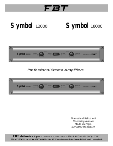 Fbt symbol 12000 Operating Manual | Manualzz