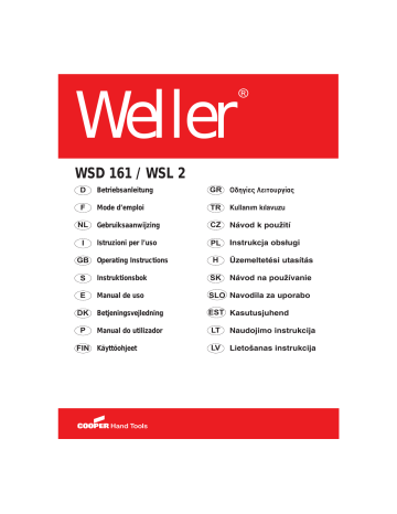 Weller Soldering Station WSD 161, WSL 2 Operating Instructions | Manualzz