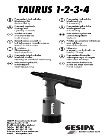 Gesipa Taurus 3 Operating Instructions Manual | Manualzz