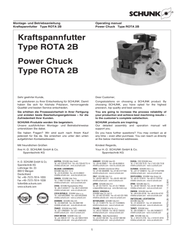 SCHUNK ROTA 2B Power Chuck Operating Manual | Manualzz