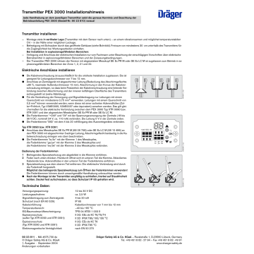 Dräger PEX 3000 Installation instructions | Manualzz