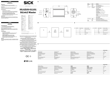 SICK IOLA2US-01101 SiLink2 Master Quickstart | Manualzz