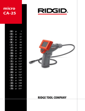 RIDGID Inspection Camera micro CA-25 Operator’s Manual | Manualzz