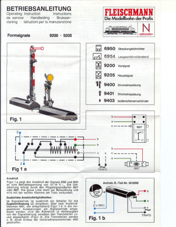 FLEISCHMANN 9205 Operating Manual | Manualzz