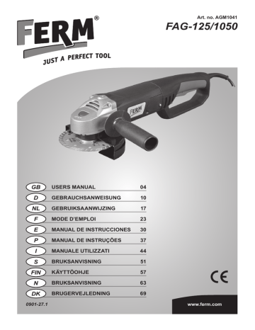 Angle grinder FAG-125 1050 Users Manual | Manualzz