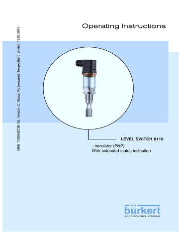 Burkert LEVEL SWITCH 8110 Operating instructions | Manualzz