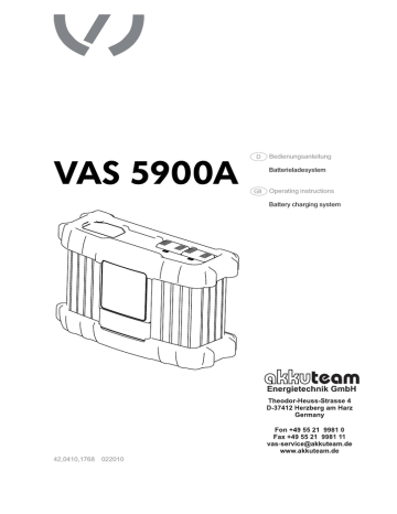 akkuteam vas 5900A Operating Instructions Manual | Manualzz