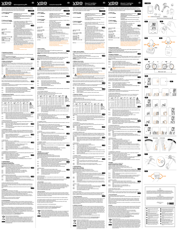 VDO Cycle Computer A8+ Instruction Manual | Manualzz