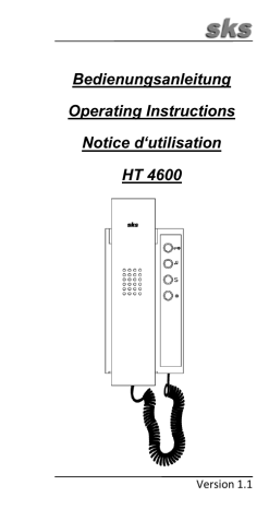 Intercom HT 4600 Operating Instructions | Manualzz