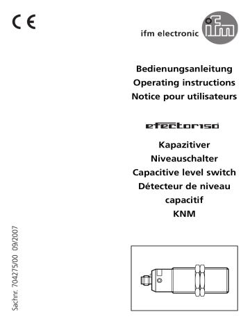 IFM KN0006 Capacitive sensor Operating Instructions | Manualzz