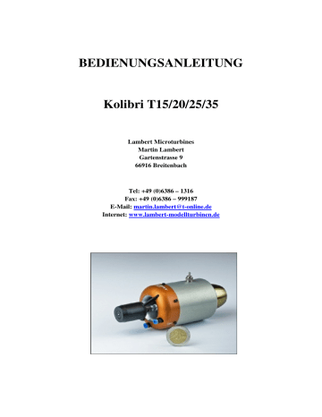 Kolibri T15/20/25/35 Bedienungsanleitung | Manualzz