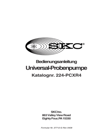 SKC 224-PCXR4PK Universal PCXR4 Single Sample Pump Kit Bedienungsanleitung | Manualzz