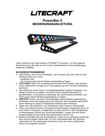 LITECRAFT PowerBar 5 Bedienungsanleitung | Manualzz