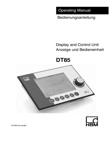 HBM DT85 Operating Manual | Manualzz