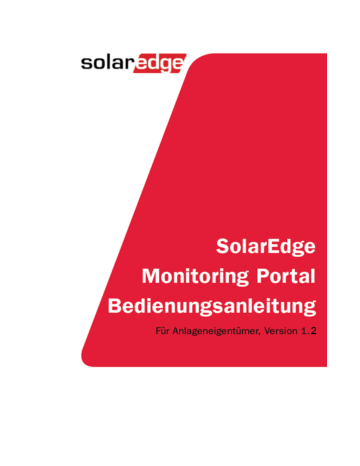 SolarEdge SolarEdge Monitoring Portal Installationsanleitung | Manualzz