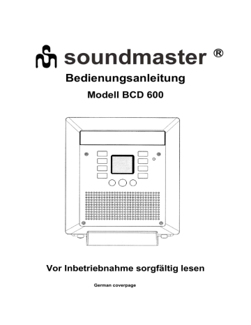 Soundmaster BCD 600 Bedienungsanleitung | Manualzz