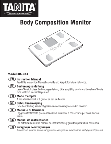 TANITA Body Composition Monitor BC-313 Instruction Manual | Manualzz