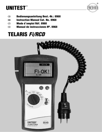 Beha Unitest Telaris Fi/RCD Instruction manual | Manualzz