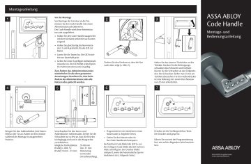 ASSA ABLOY Code Handle Montage- und Bedienungsanleitung | Manualzz