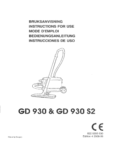 GD 930, S2 vacuum cleaner Manual | Manualzz