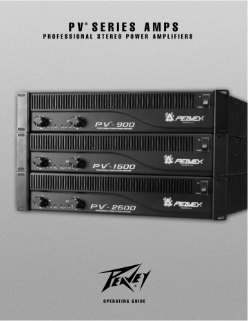 Peavey PV Series 900, 1500, 2600 Power Amplifer Operating Guide | Manualzz