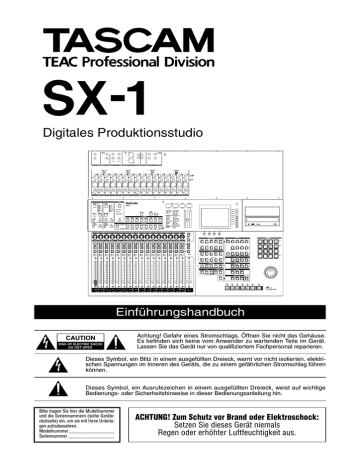 TASCAM SX-1 Einführungshandbuch | Manualzz