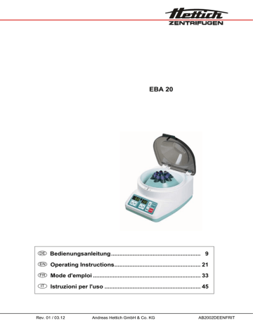 EBA 20 Operating Instructions | Manualzz