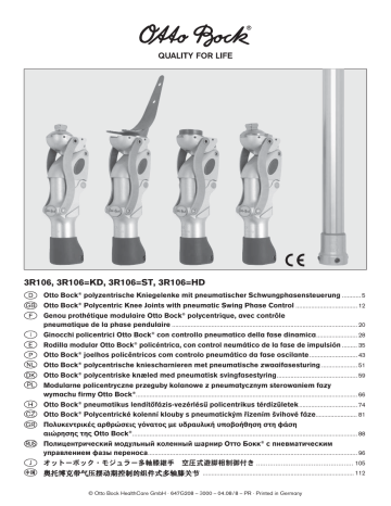 Otto Bock Polycentric Knee Joint 3R106 User Manual | Manualzz