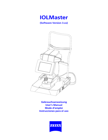 Zeiss IOLMaster Instructions for Use: Comprehensive Biometry Device ...