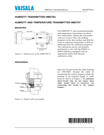 Vaisala HMD70 manual | Manualzz