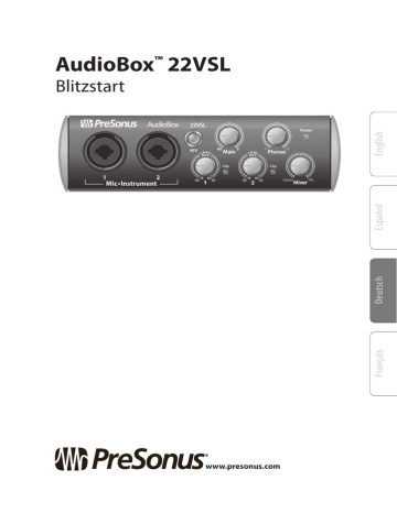 PRESONUS AudioBox 22VSL Schnellstartanleitung | Manualzz