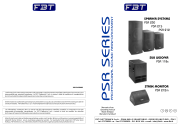 Fbt PSR 212m Operating Manual | Manualzz