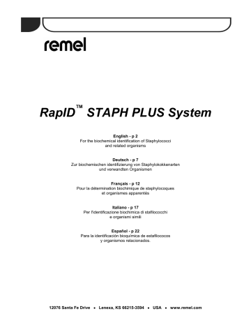 RapID STAPH PLUS System STAPH PLUS Instructions for Use | Manualzz