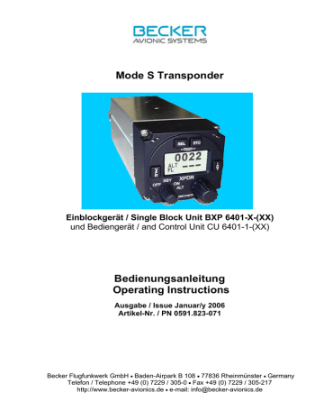 Becker Transponder BXP6401 | Manualzz