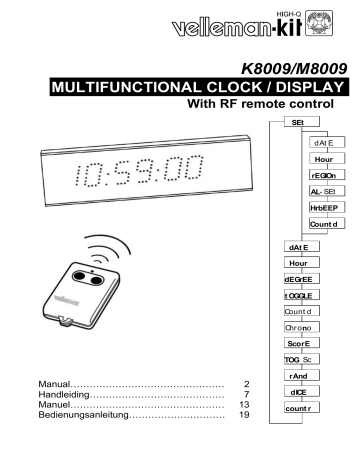 Velleman K8009 manual | Manualzz